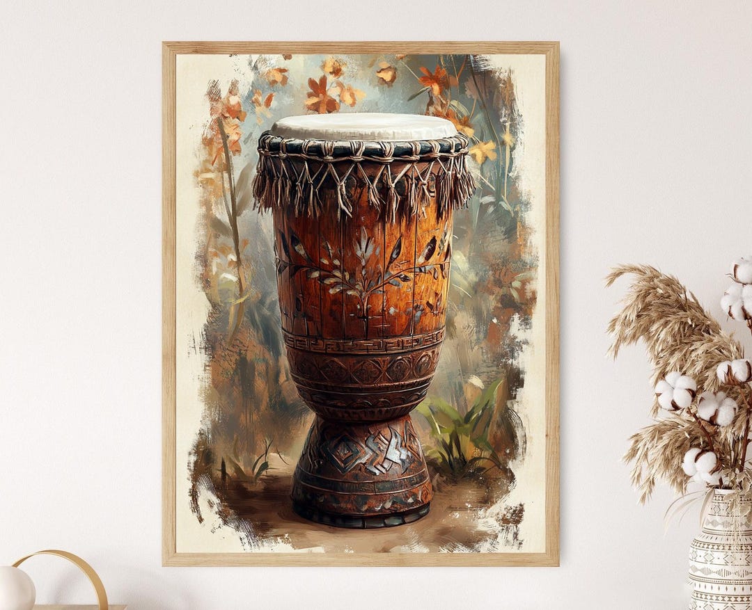 Indonesian Toraja Drum Art Print, Hand-carved Artifact Poster ...