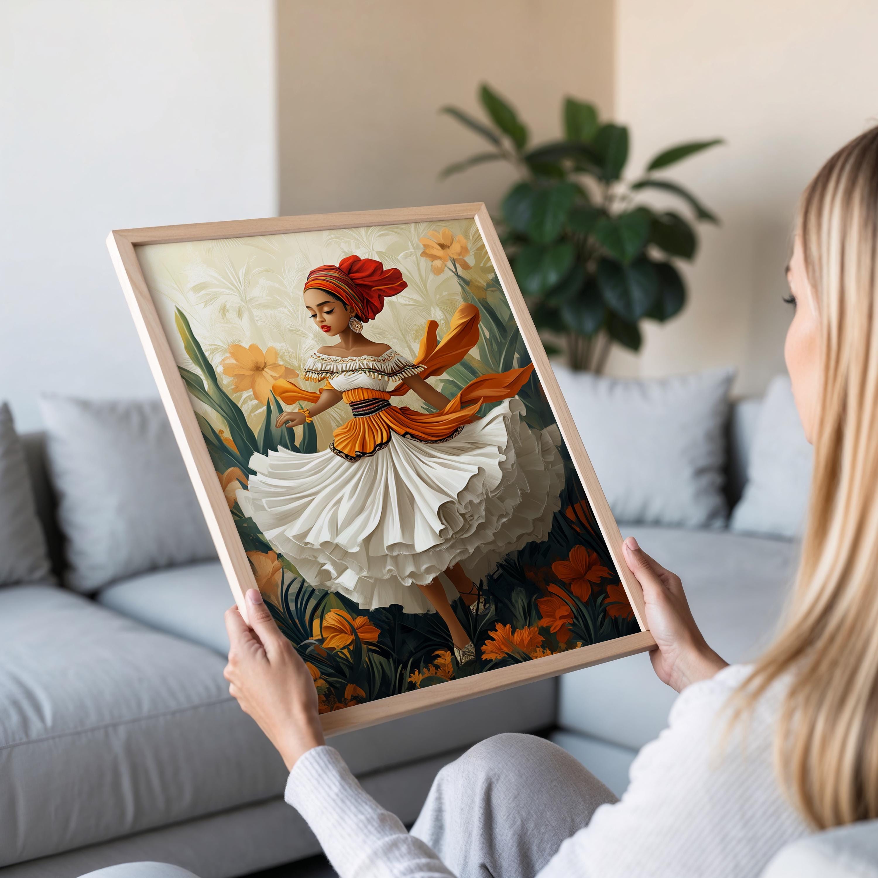 Puerto Rican Doll Art Print, Bomba Y Plena Outfit - Etsy