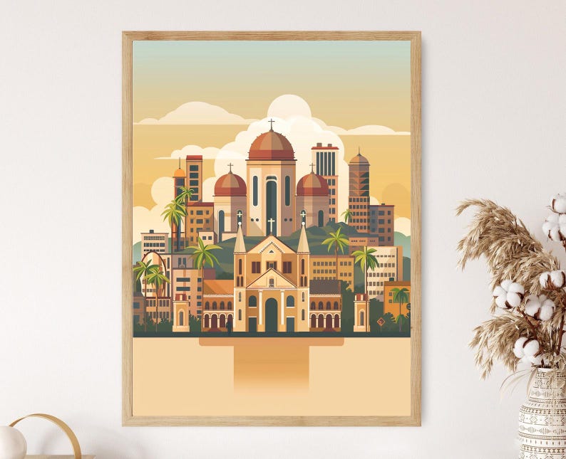 Ethiopia Addis Ababa Art Print, Holy Trinity Cathedral and National ...