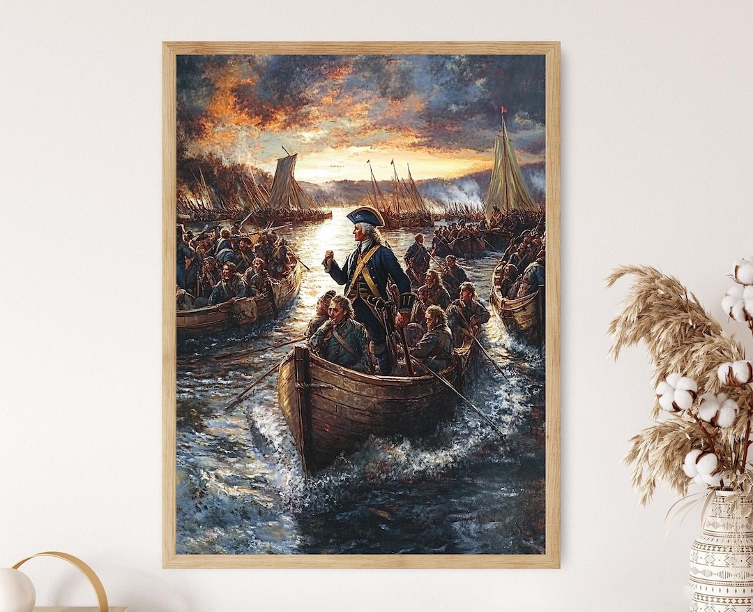 Washington Crossing the Delaware Art Print, Revolutionary War Scene - Etsy