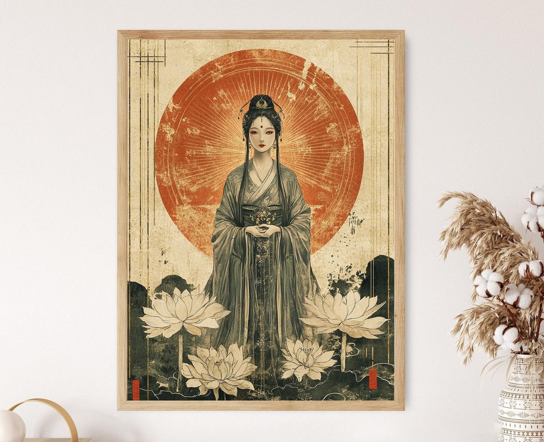 Doumu Cosmic Goddess Art Print, Chinese Mythology Poster, Celestial ...
