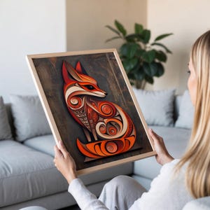 Haida Red Fox Art Print: Native American Symbol, Pacific Northwest Wall ...