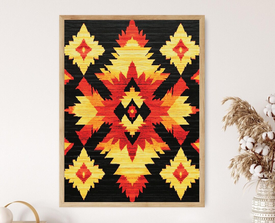 Apache Folklore Motif Art Print, Native American Tribal Pattern - Etsy