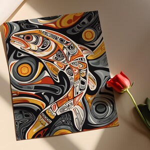 Haida Salmon Art Print, Formline Style - Etsy