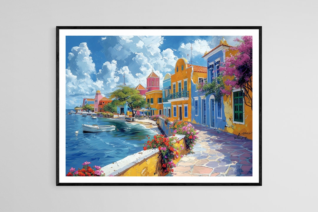 Beautiful Oranjestad Aruba, Colorful Dutch Colonial Buildings and ...