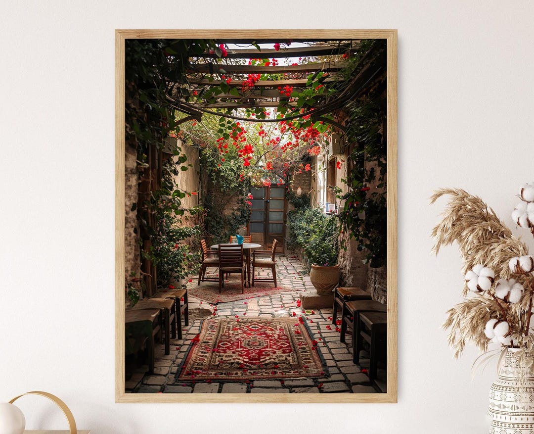 Traditional Kurdish Garden Print - Vibrant Handcrafted Wall Decor - Etsy