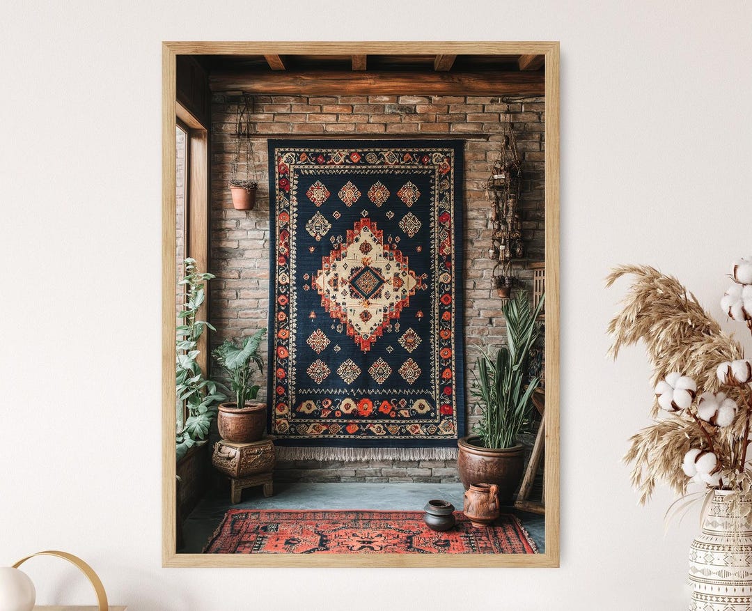 Sindhi Ajrak Tapestry Art Print: Traditional Pakistani Block Print - Etsy