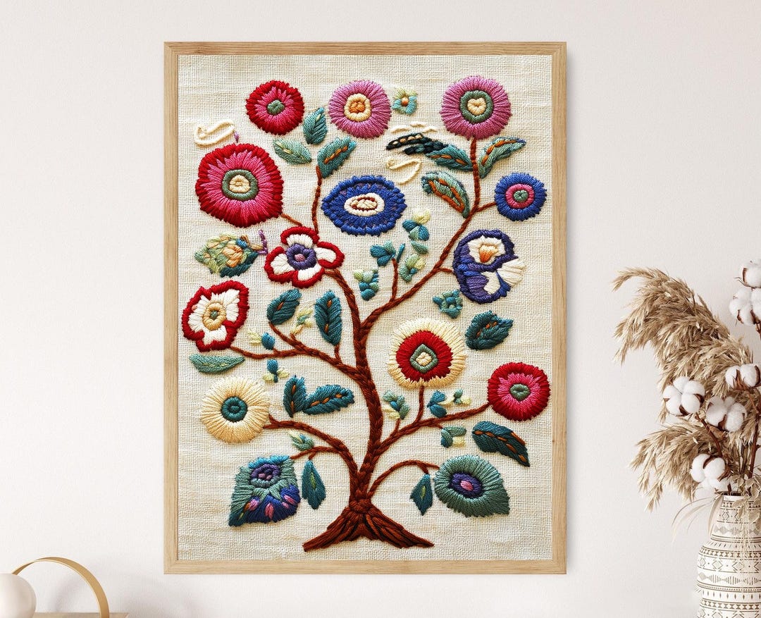 Serbian Embroidery Flower Print, Balkan Folklore Art - Etsy