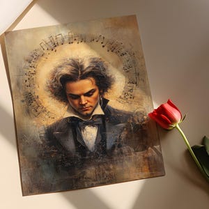 Ludwig Van Beethoven Portrait Art Print, Timeless Composer and Musical ...