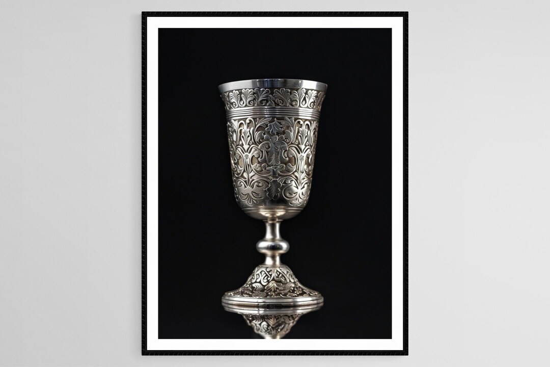 Jewish Art Print, Ornate Kiddush Cup Illustration - Etsy