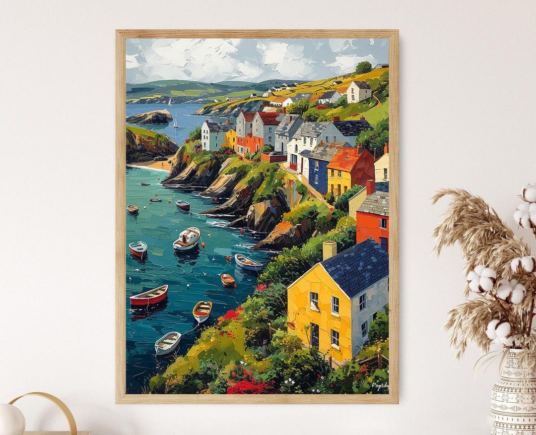 Dingle Harbor Art Print: Colorful Irish Coastal Painting - Etsy