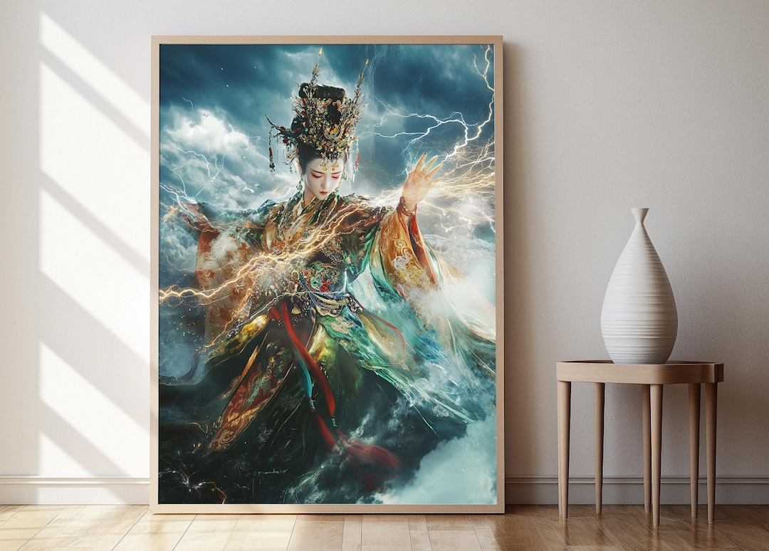 Dianmu Goddess of Lightning Art Print, Thunderstorm Decor Poster ...