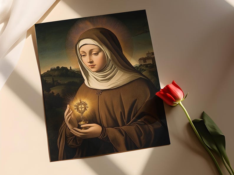 Saint Clare of Assisi Icon, Byzantine Catholic Art, Christian ...