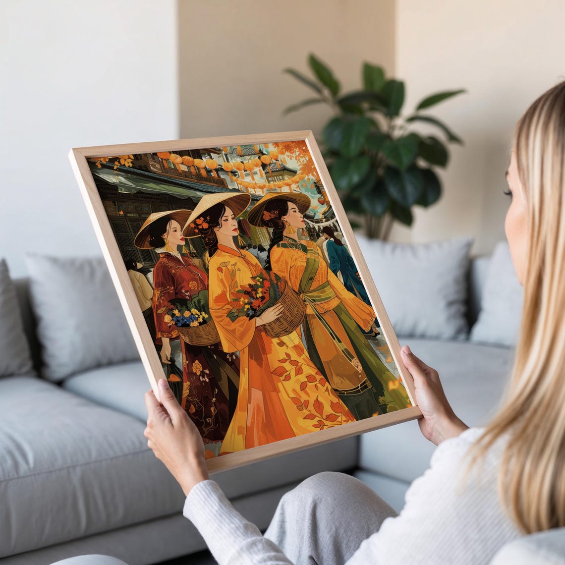 Vietnamese Women in Ao Dai Print, Wall Decor for Living Room - Etsy