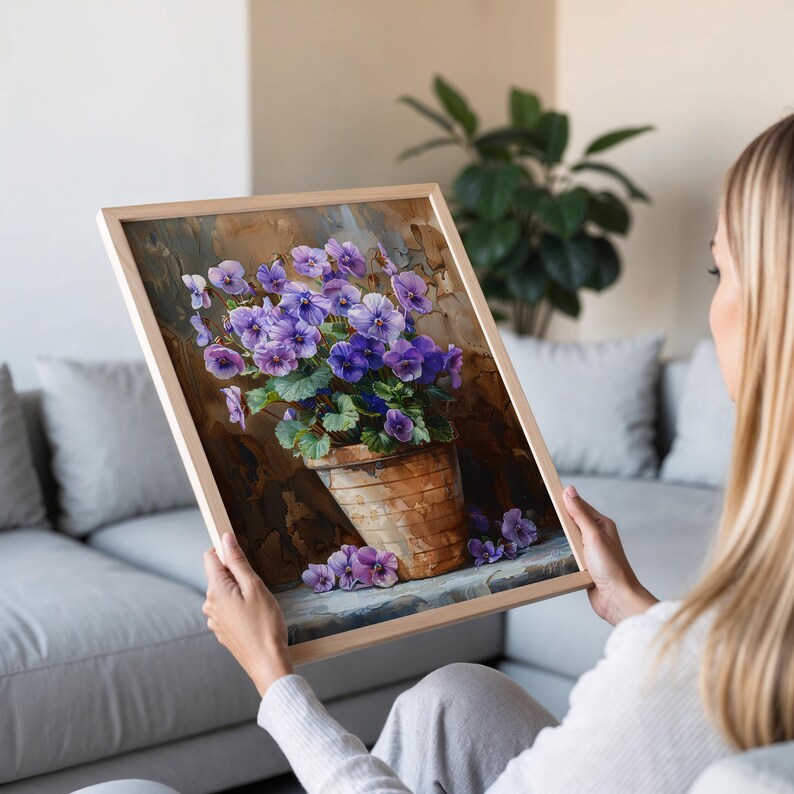 African Violet Flower Painting, Nature-inspired Art Print - Etsy