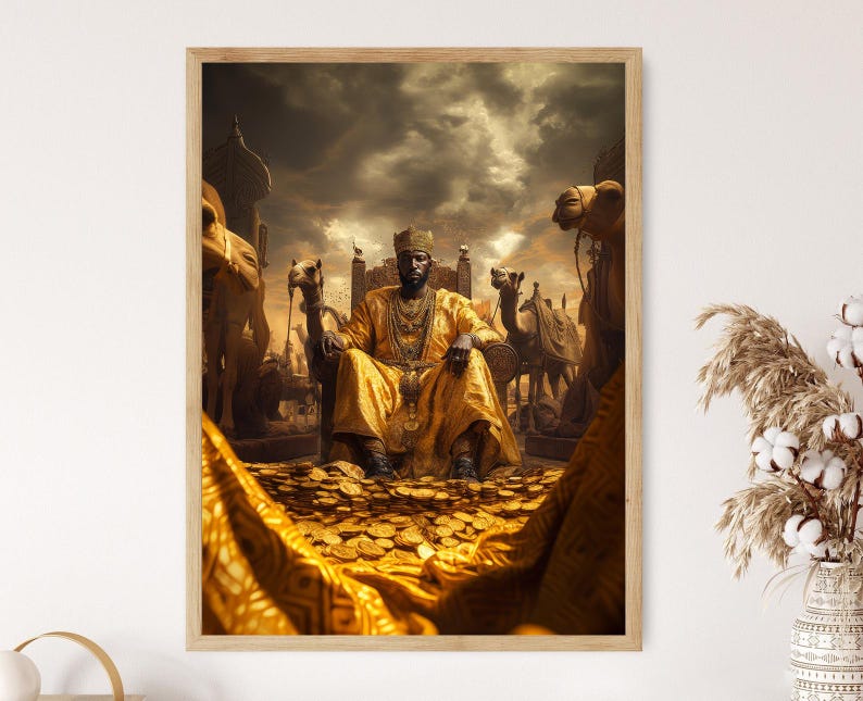 Mansa Musa Art Print: Golden Wealth, Mali Kingdom Decor - Etsy