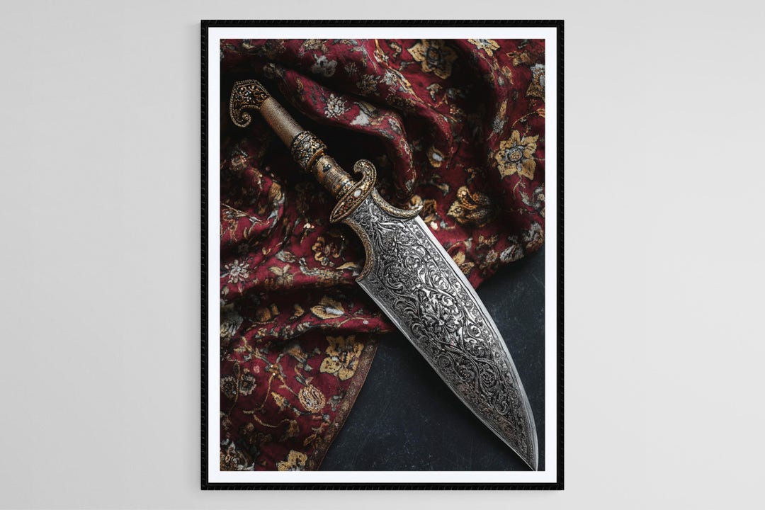 Sikh Kirpan Art Print, Detailed Sword Wall Art, Sikhism Cultural Decor ...