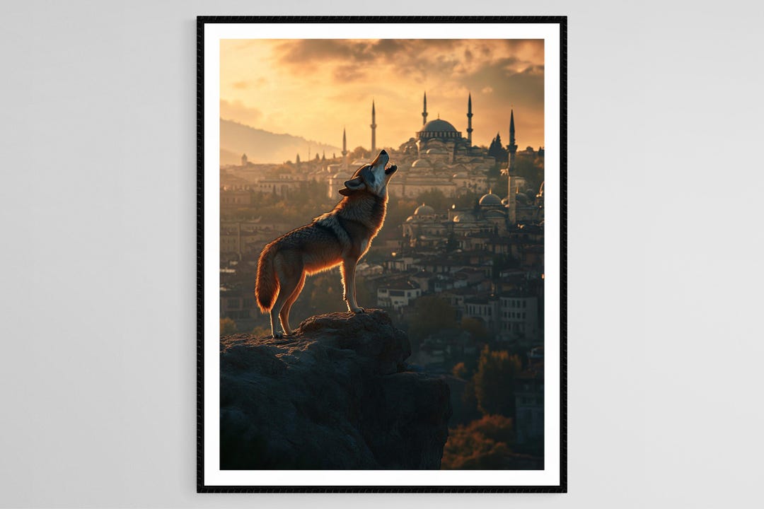 Turkish Bozkurt Art Print, Turkic Wolf Symbol - Etsy