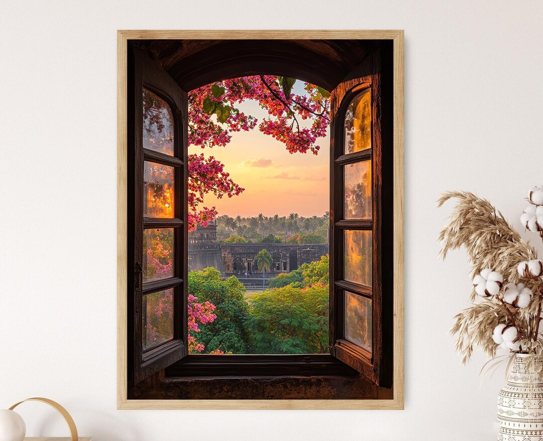Pune, Maharashtra Art Print, Shaniwar Wada and Bougainvillea Windows - Etsy