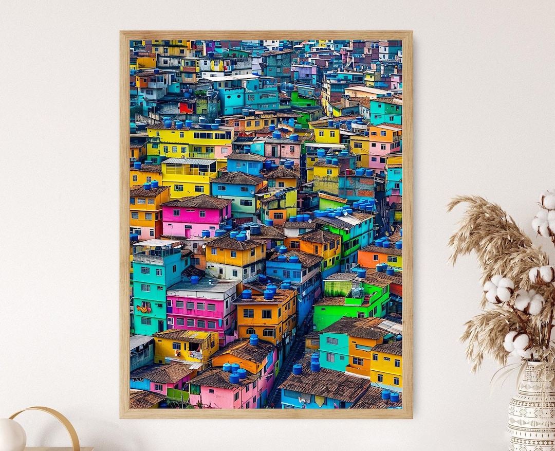 Colors of Favela, Authentic Brazilian Slum Scene for Home Decor - Etsy