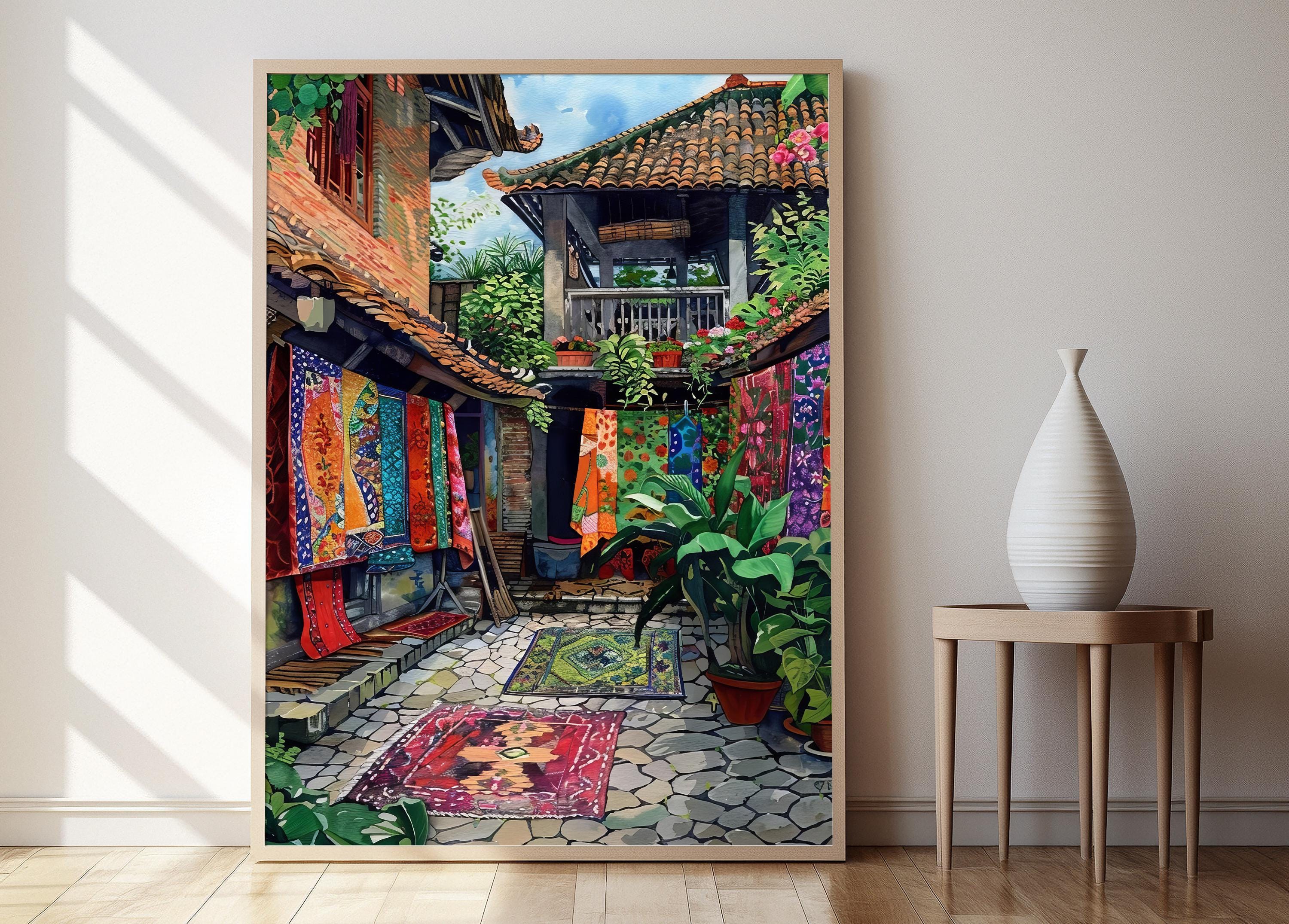 Colorful Batik Art Print, Indonesian Wall Decor, Unique Javanese Gift ...