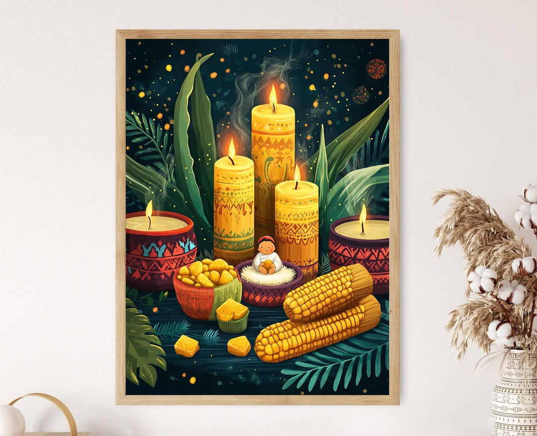 Glowing Candles Illustration, Día De La Candelaria Art, Traditional ...