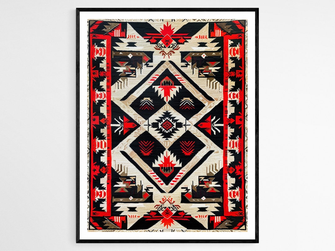 Native American Pattern Art Print, Vibrant Tribal Wall Decor, Perfect ...