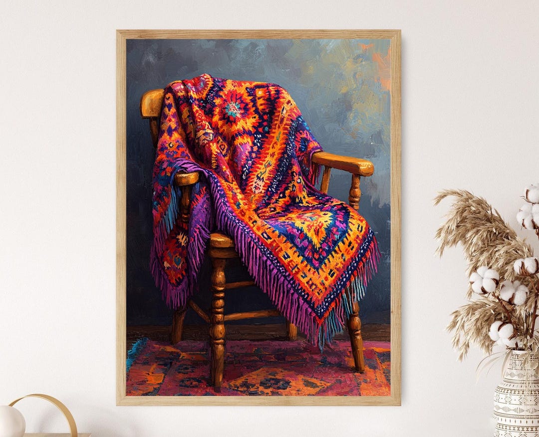 Rebozo Art Print, Mexican Shawl With Zapotec Patterns - Etsy