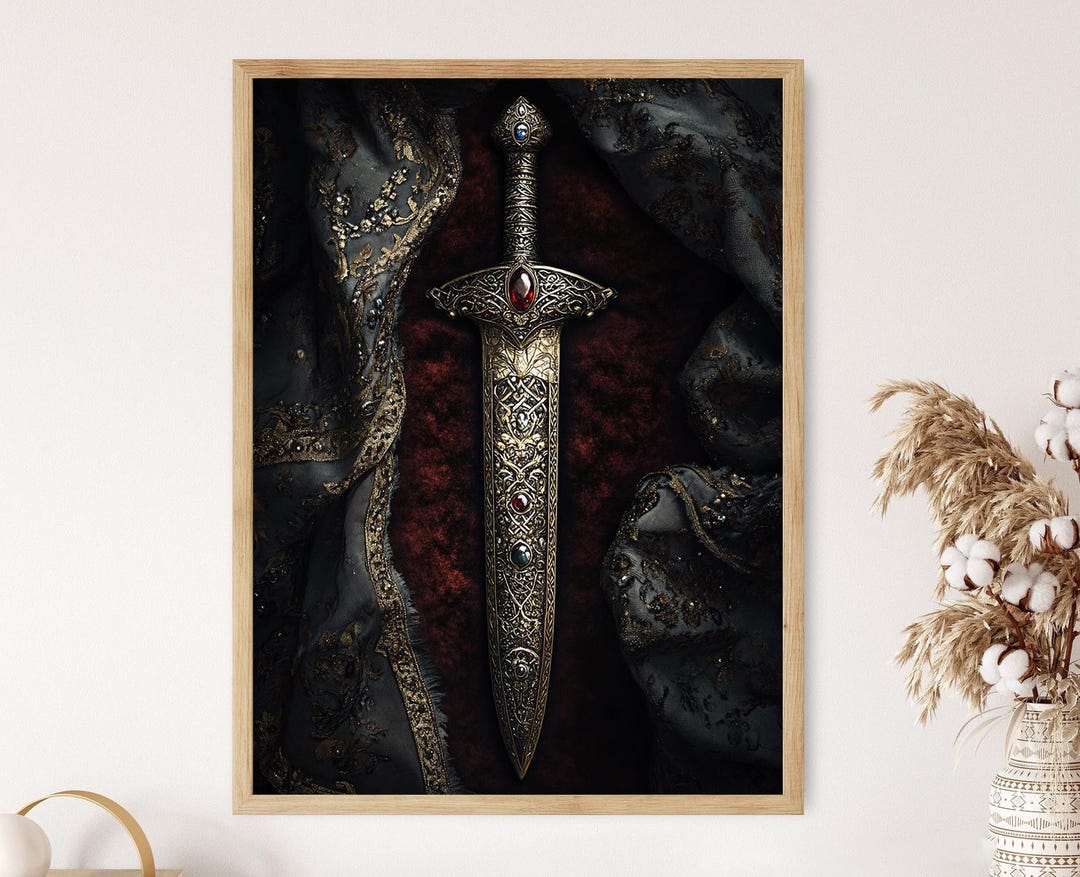 Excalibur Hilt Art Print, Celtic Designs and Royal Majesty - Etsy