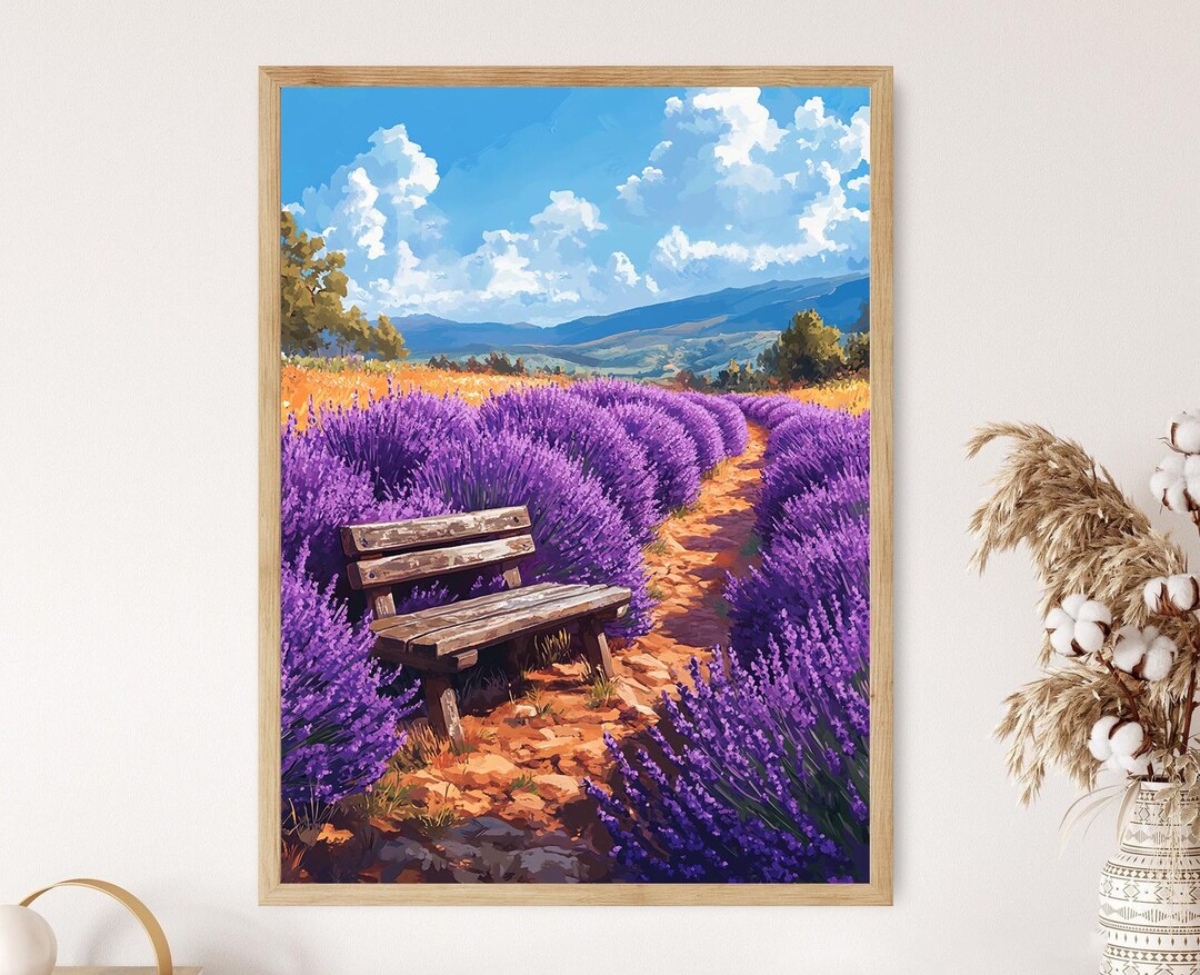 Tasmanian Lavender Fields Art Print, Bridestowe Estate Decor Poster - Etsy