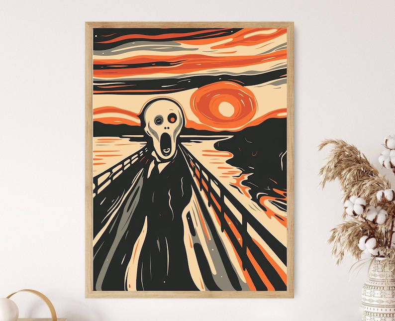 Edvard Munch Inspired Expressionism Art Print, Norwegian Modern Art ...