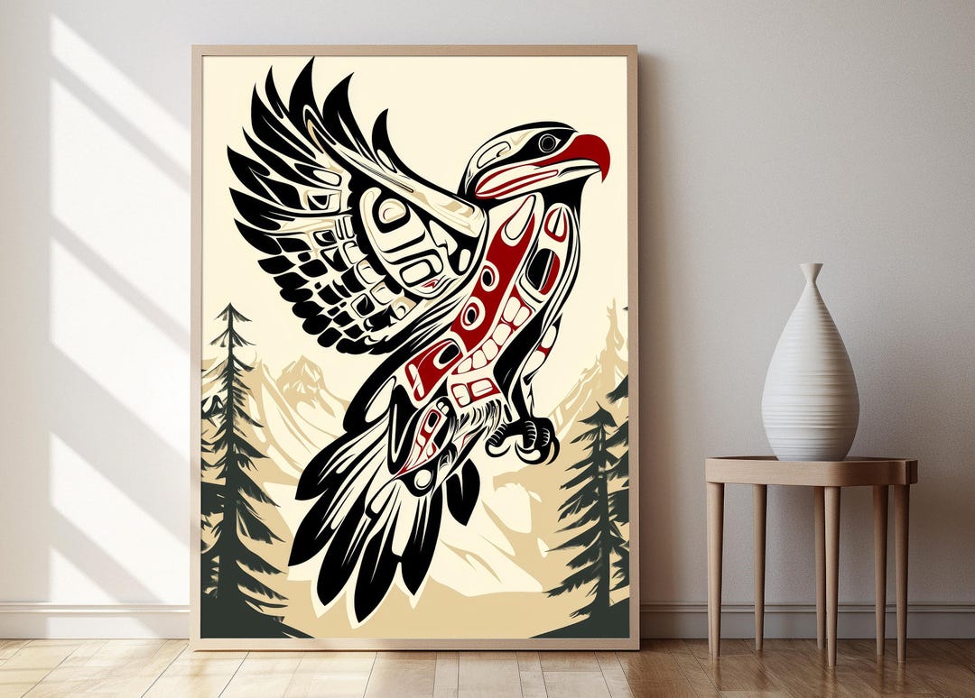 Haida Eagle Art Print, Traditional Formline Style, Strength and Freedom ...