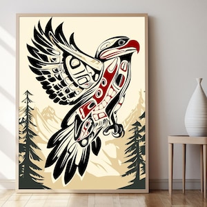 Haida Eagle Art Print, Traditional Formline Style, Strength and Freedom ...