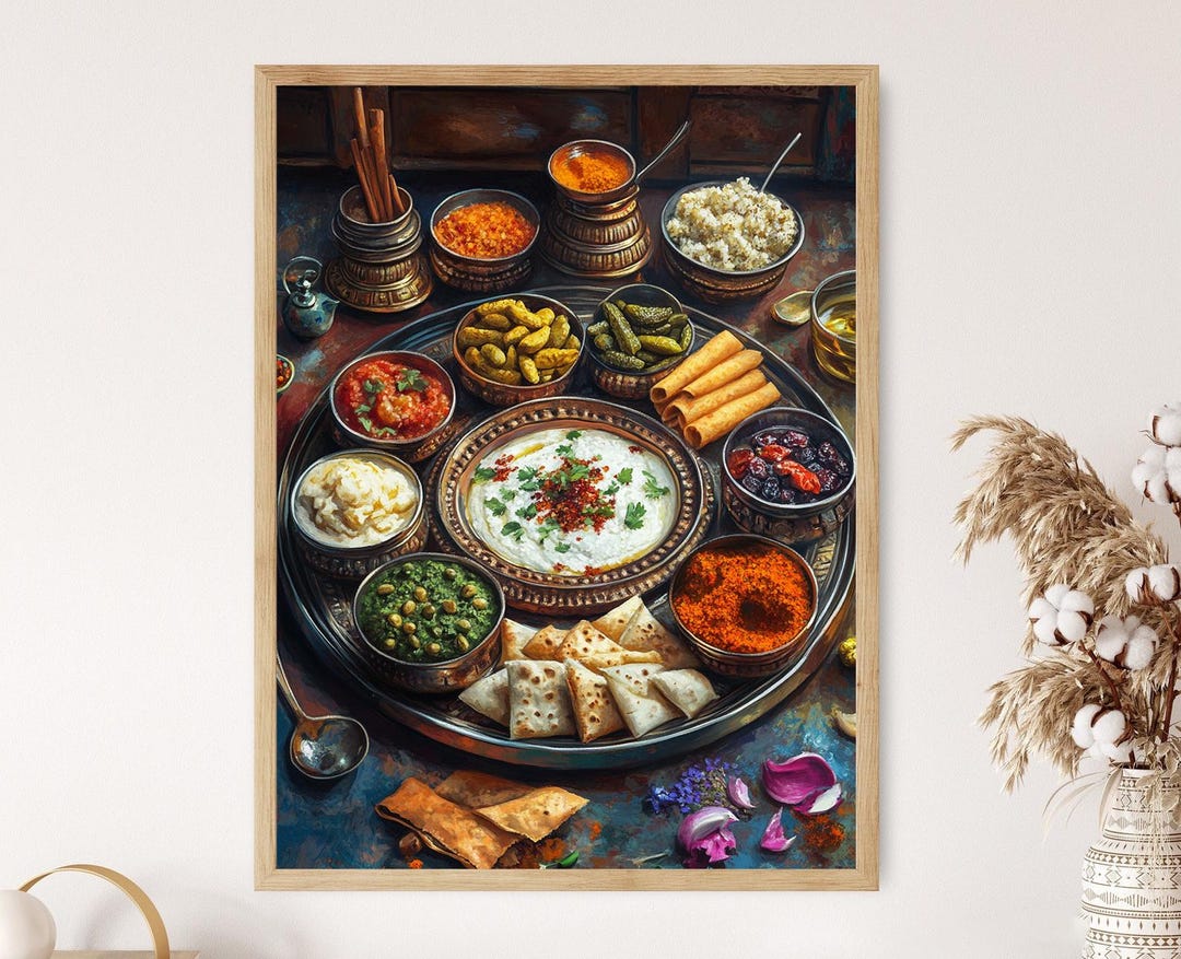 Gujarati Thali Art Print: Traditional Indian Culinary Feast - Etsy