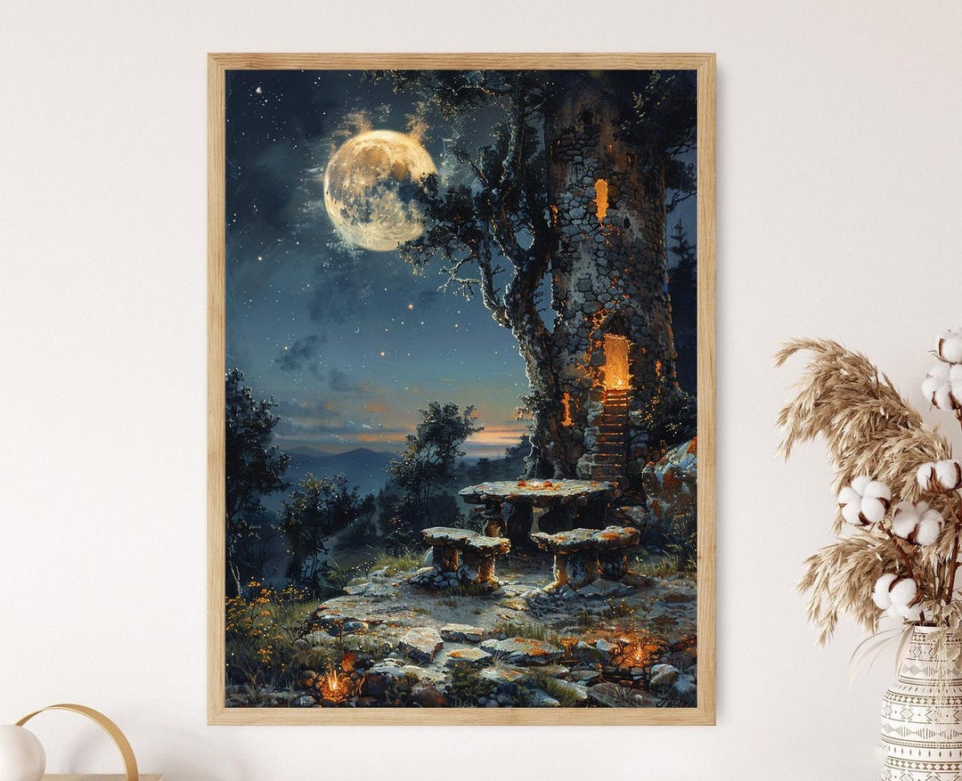 Enchanting Full Moon Wiccan Ritual Painting With Spellcasting and ...