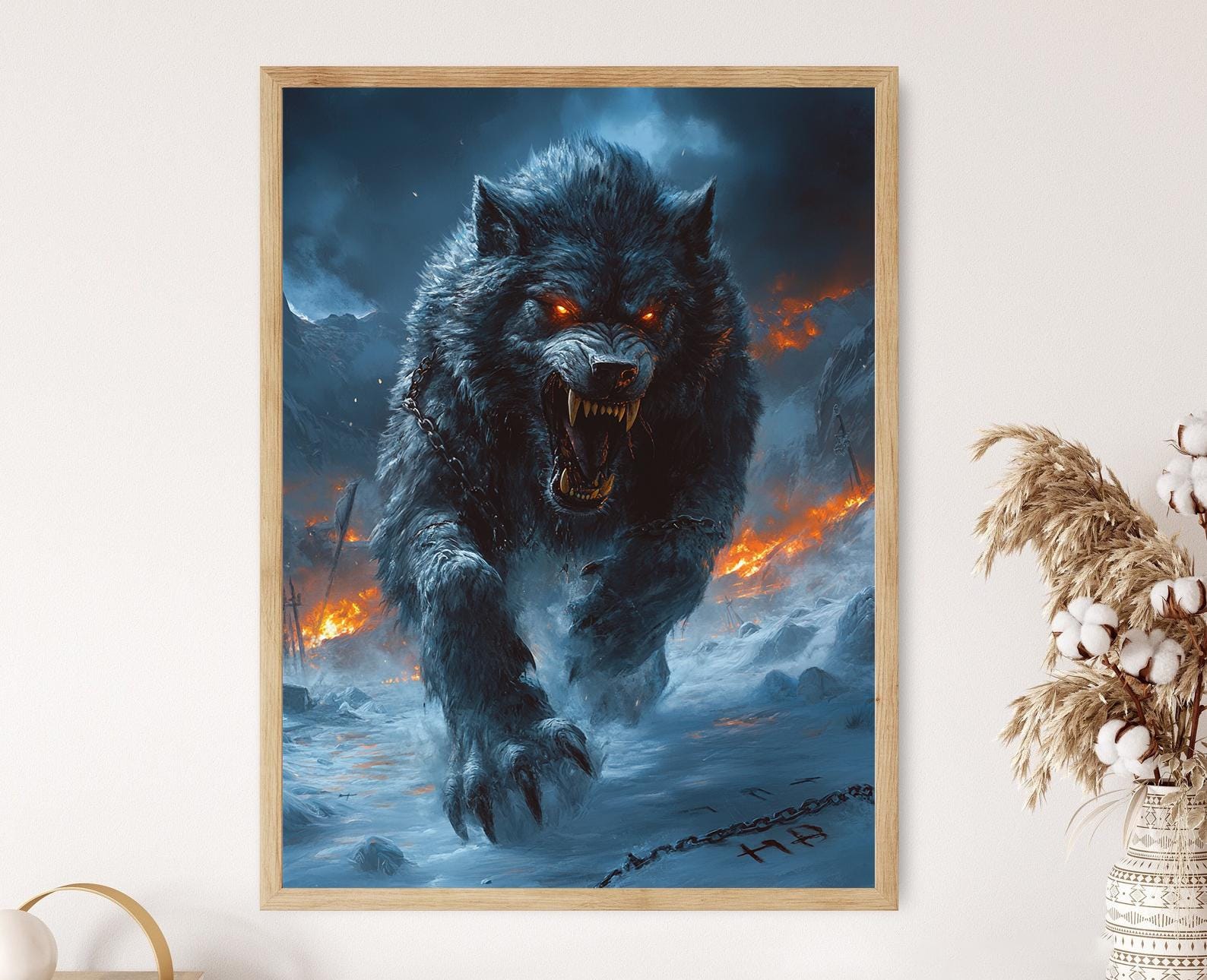 Fenrir, Norse Mythology Wolf, Ragnarok Beast, Viking Legend Art Print ...