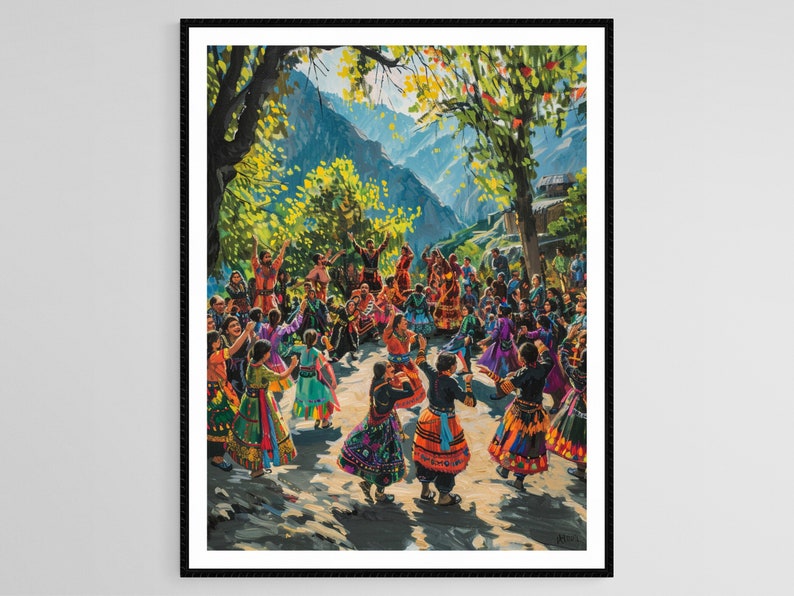 Kalash Volk Festival Gemälde, Pakistan Kulturelle Kunst - Etsy.de