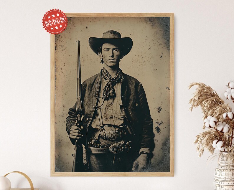 Billy the Kid Vintage Photo Print: Wild West Outlaw Portrait - Etsy