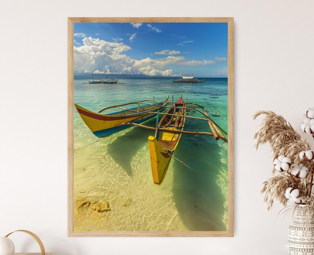 Filipino Bangka Boats Art Print: Vibrant Coastal Seascapes Wall Decor ...