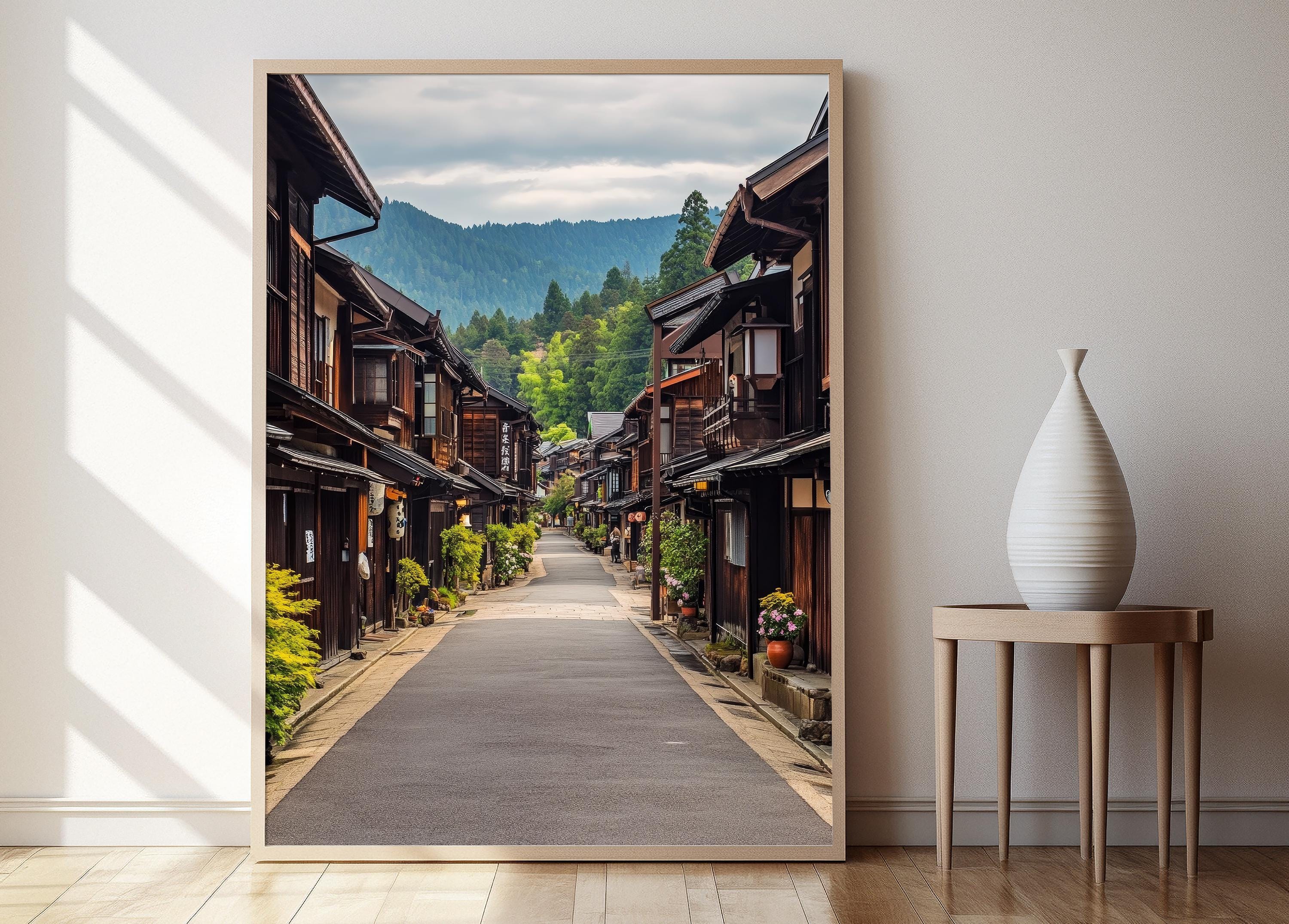 Takayama Historic Old Town Art Print, Japan, Traditional Wooden Houses ...