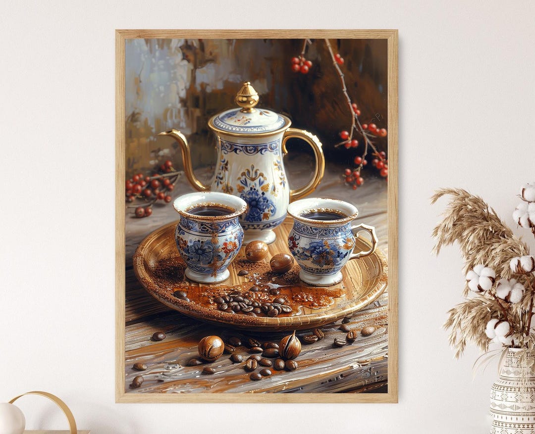 Ethereal Turkish Coffee Print, Luxurious Artwork, Swirling Steam - Etsy