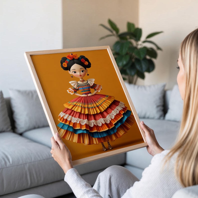 Colombian Doll Art Print, Traditional Cumbia Dress, - Etsy