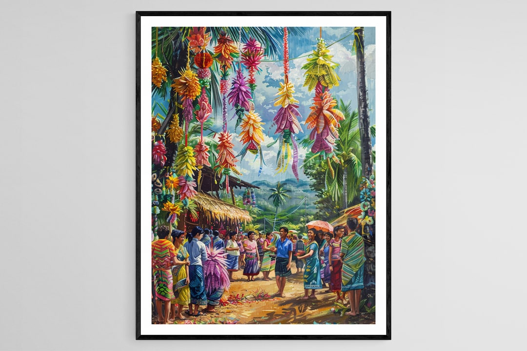 Pahiyas Festival Inspired Painting - Vibrant Filipino Artwork for Home ...