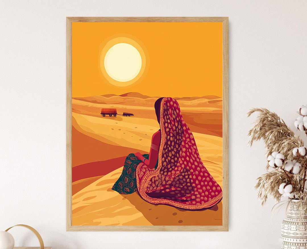 Thar Desert Art Print, India, Rajasthani Landscape, Golden Dunes - Etsy