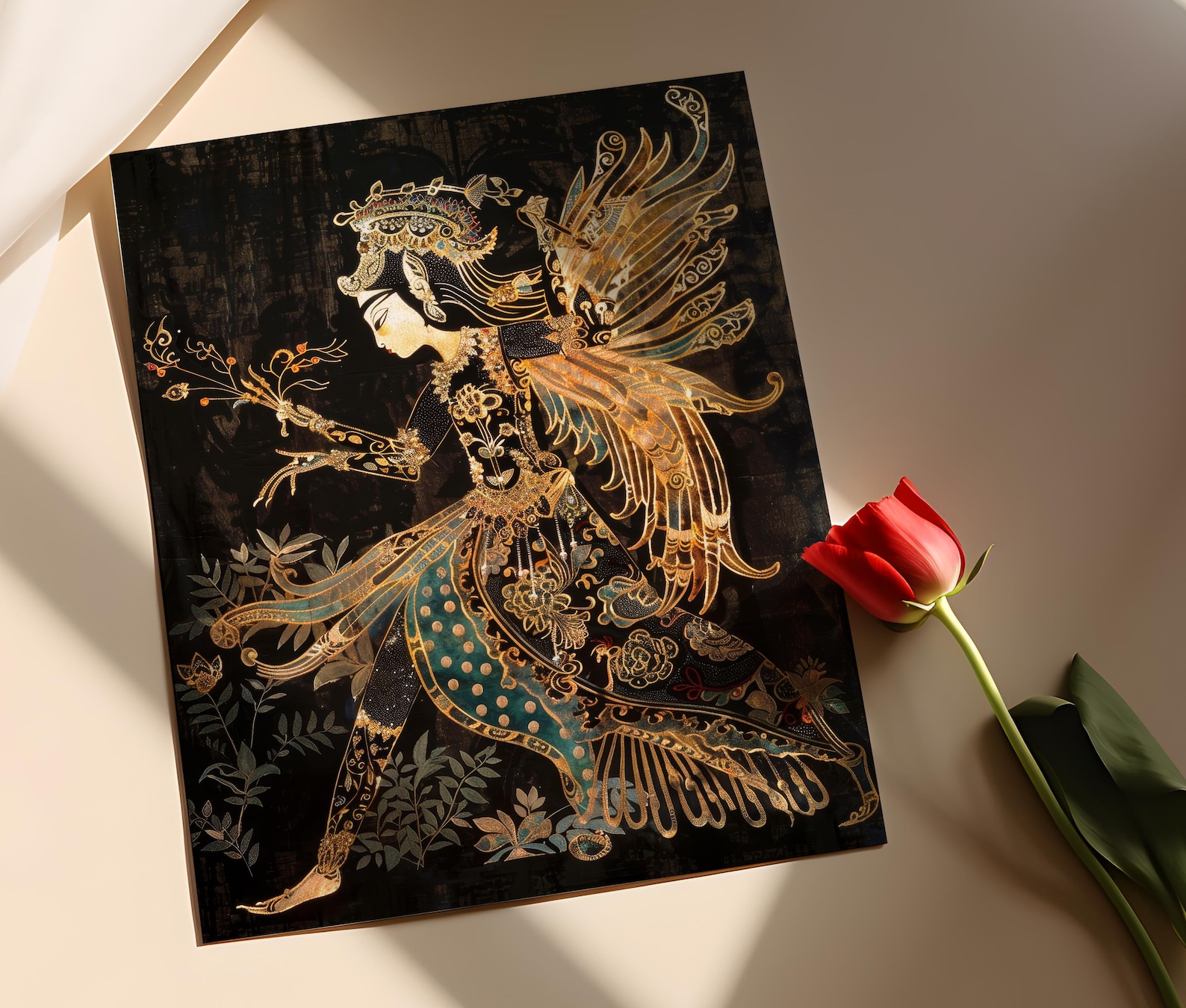 Wayang Kulit Art Print, Traditional Indonesian Shadow Puppet Wall Art ...