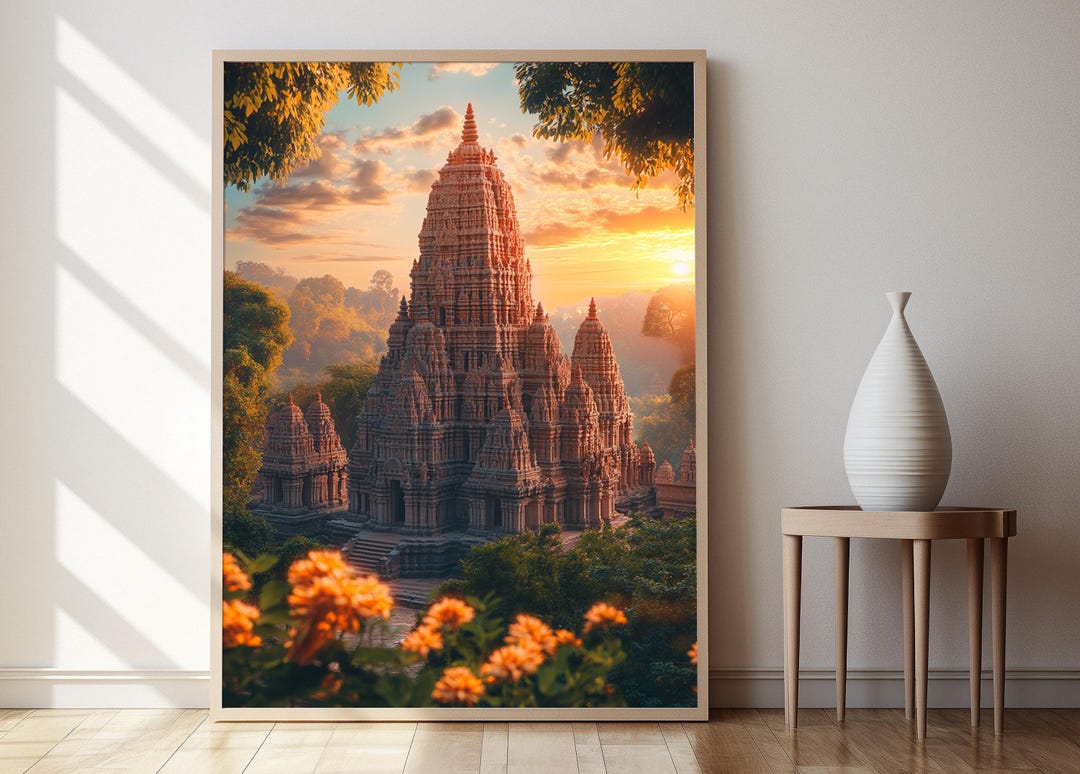 Khajuraho Temples Art Print, Indian Stone Carving Decor Poster - Etsy