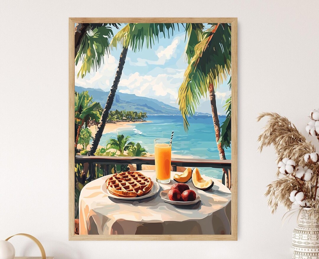 Lahaina Breakfast Table Art Print, Traditional Hawaiian Cuisine, Island ...
