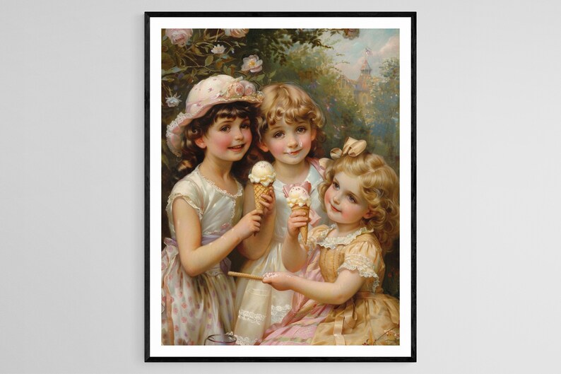 Victorian Children Enjoying Ice Cream on a Summer Day – Nostalgic Maud ...