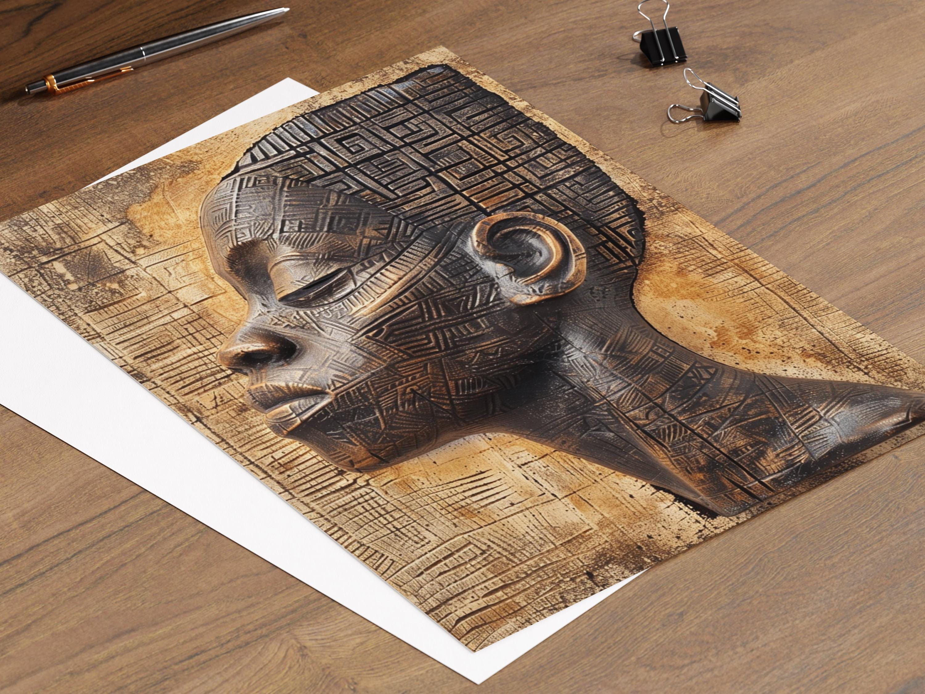 Benin Art Print: African Woman Portrait, Cultural Home Decor - Etsy