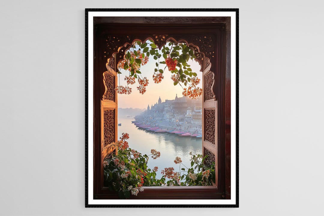 Varanasi, Uttar Pradesh Art Print, Ganges River and Jasmine Windows - Etsy